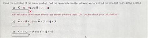 Solved Using The Definition Of The Scalar Product Find The Chegg Com