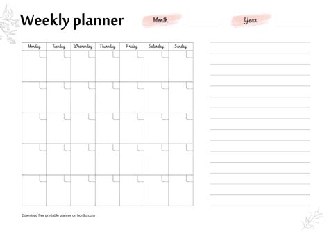 12 Printable Weekly Planner Templates Free Download In Pdf