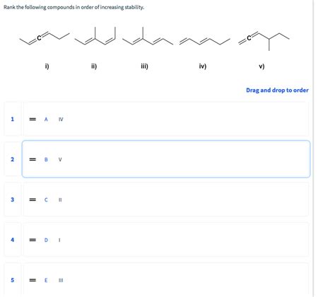 Solved Rank The Following Compounds In Order Of Increasing