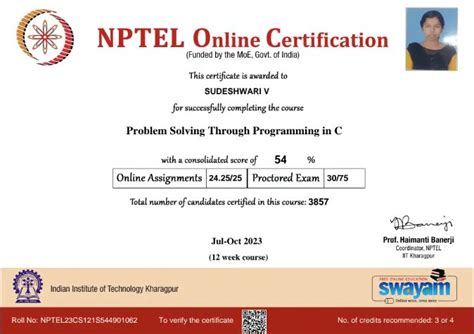 Im Happy To Share That Ive Successfully Completed The Nptel Online Certification Course On