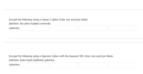 Solved Encrypt The Following Using A Caesar Cipher Enter