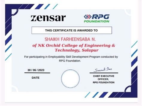Farheensaba Shaikh On Linkedin Glad To Share That I Have Received