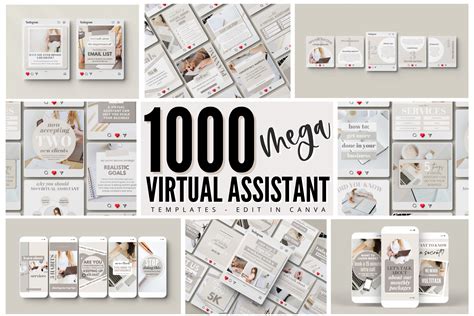 1000 Virtual Assistant Templates Social Media Templates ~ Creative Market