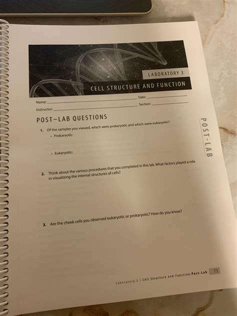 LABORATORY CELL STRUCTURE AND FUNCTION Date Name Chegg Com