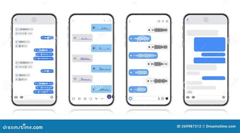 Social Media Smart Phone With Carousel Style Messenger Chat Screen S Ms Template Bubbles For