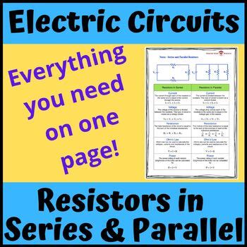 Free Sample Page Of Notes For Series Parallel Resistors TpT