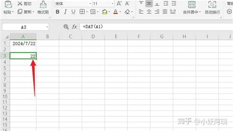 Wps表格excel函数认识day，用于提取日期中的日的数值 知乎