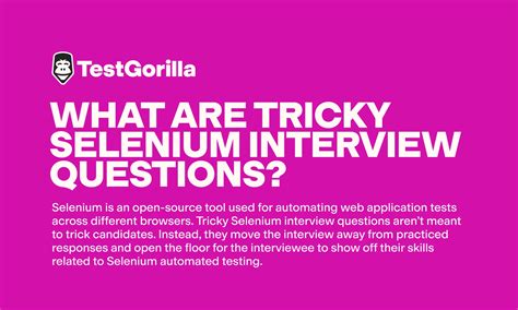 Tricky Selenium Interview Questions And Answers TestGorilla