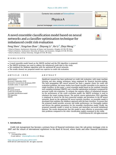 Physica A Feng Shen Xingchao Zhao Zhiyong Li Ke Li Zhiyi Meng