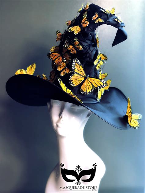 Orange Butterfly Witch Hat Masquerade Store