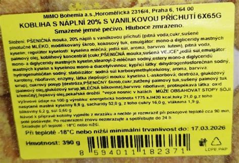 Kobliha S Náplní 20 S Vanilkovou Příchutí Mimo Bohemia Kalorie Kj A