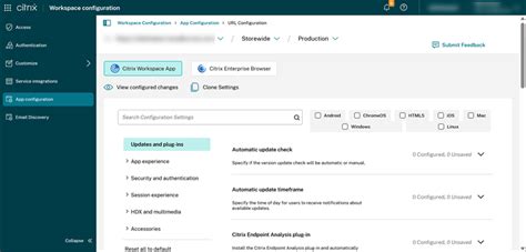 configure settings for on premises stores citrix workspace™