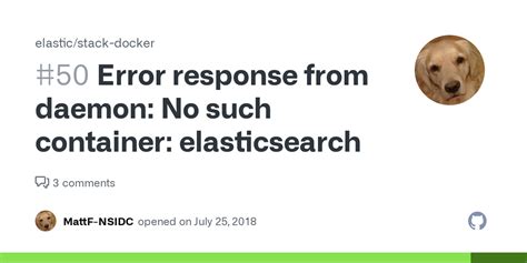 Error Response From Daemon No Such Container Elasticsearch · Issue