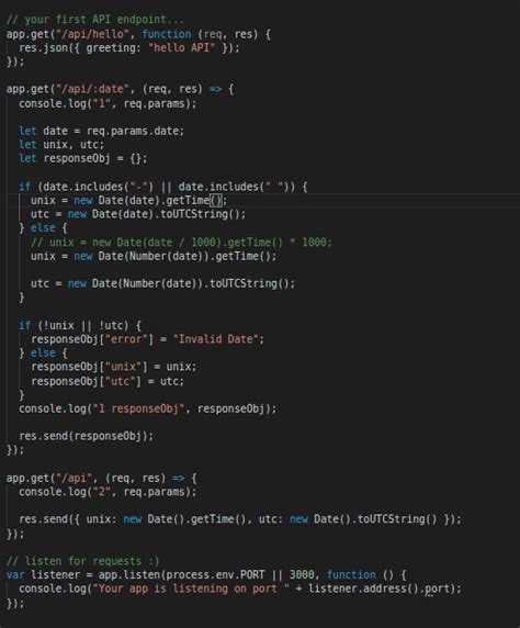 Microservice Timestamp Date String Test Not Passing Javascript