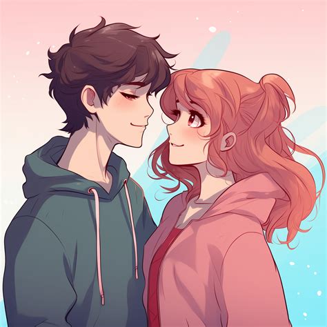 Cute Couple Drawings Simple Cartoon With Colour