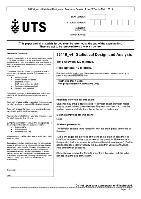 Statistical Design And Analysis 2019 Au Main V7 Front And Back Do
