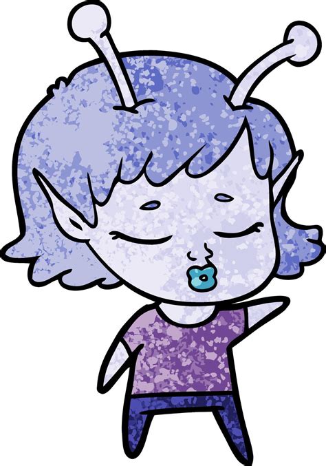Cute Alien Girl Cartoon 12395818 Vector Art At Vecteezy