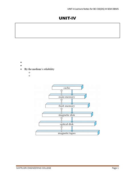 Dbms Unit 4 1 Pdf Computer Data Storage Database Index
