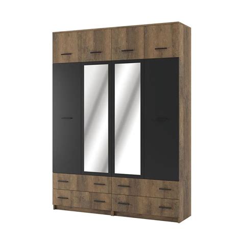 ᐉ Шкаф распашный Світ меблів ЛДСП Лотос 4Д Антрацит Дуб фрегат • Купить в Киеве Украине