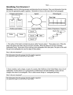 Identifying Text Structure 3 Answer Key Fill Online Printable Fillable Blank PdfFiller