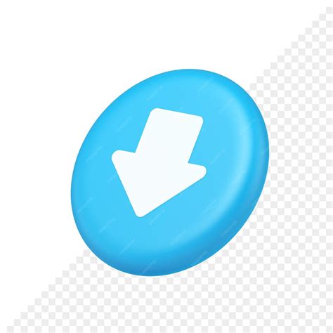 Premium Psd Arrow Down Button Keyboard Navigation Pointer Cyberspace Downloading Web App 3d