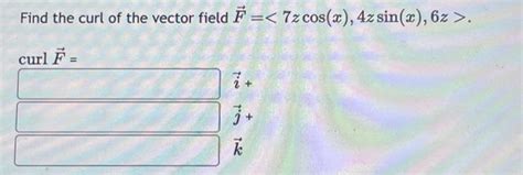 Solved Find The Curl Of The Vector Field Chegg