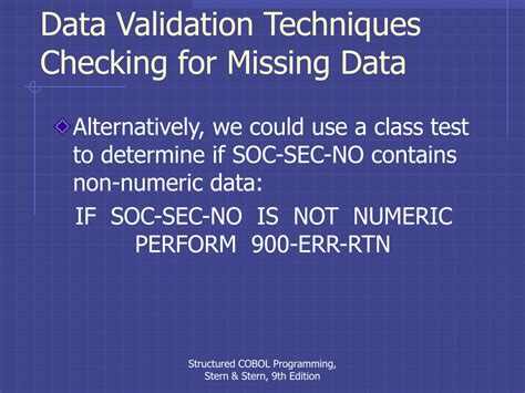 ppt chapter 11 data validation techniques powerpoint presentation