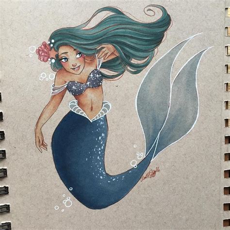 Cute Easy Drawings Mermaid Drawings Mermaid Drawing E
