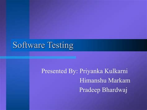 Computer Software Testing Basics Introduced Ppt