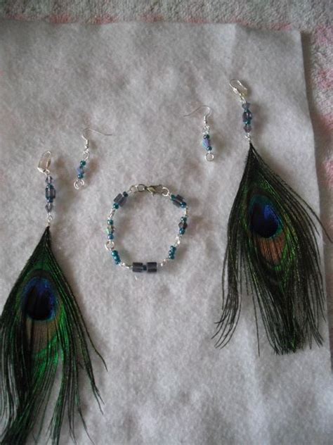 Purple Peacock Cubes Aew Peacock Feathers And Colorful Glass Beads