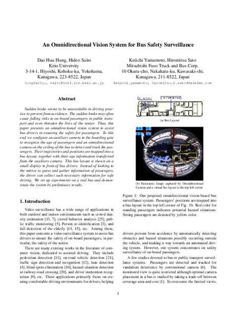 Pdf An Omnidirectional Vision System For Bus Safety Surveillance Dao Hung