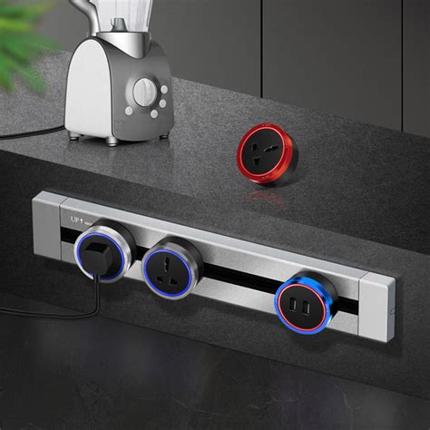 Kxn Power Track Socket Surface Wall Mounted Kitchen Tabletop Sockets With Electrical Plug