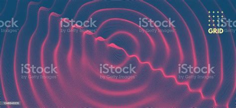 파급 효과와 3d 물결 모양 배경입니다 입자와 벡터 일러스트입니다 3 차원 격자 표면입니다 맥박 추적에 대한 스톡 벡터 아트 및 기타 이미지 Istock