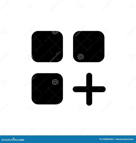 Menu With Add Option Black Glyph Ui Icon Stock Vector Illustration Of Black Symbol 258880404