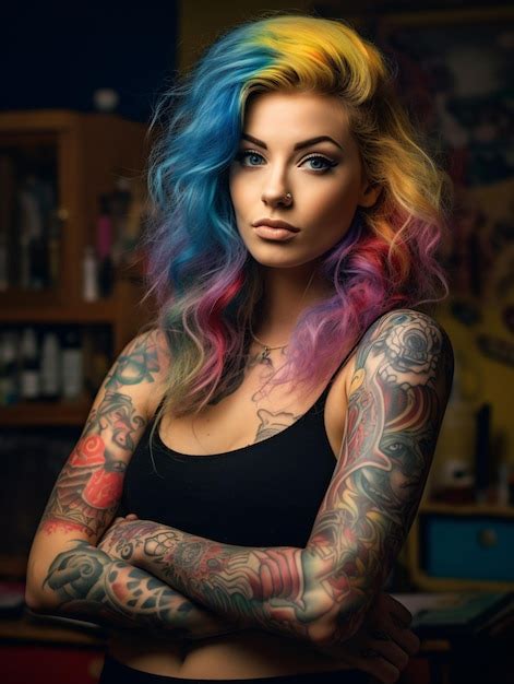 Premium Ai Image Cute And Beautiful Asian Girl With Tattoos