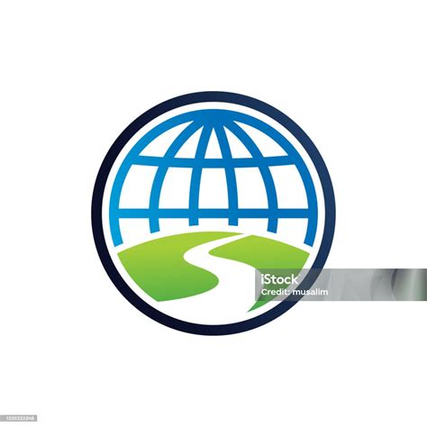 라이버 월드 로고 템플릿 디자인 벡터 엠블럼 디자인 컨셉 크리에이티브 심볼 아이콘 0명에 대한 스톡 벡터 아트 및 기타 이미지 0명 강 개념 Istock