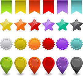 Set Of Bright Map Pointers Royalty Free Vector Image