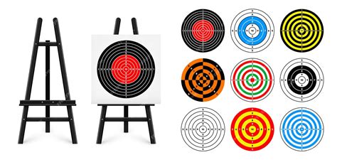 Premium Vector Shooting Range Target On A Wooden Easel Stand Paper