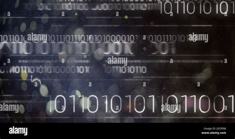 Digital Composite Of White Binary Code Against Black Bokeh Stock Photo Alamy