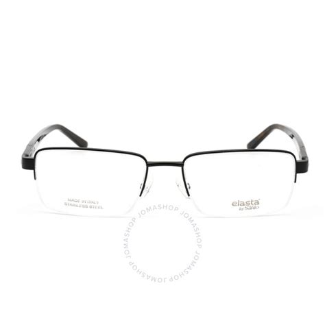 Elasta Mens Black Rectangular Eyeglass Frames E312000030056 716736196008 Eyeglasses Jomashop