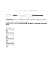 WEEK 6 QUIZ ANSWER SHEET Docx WEEK 6 QUIZ ANSWER SHEET NO TITLE PAGE NEEDED FIRST NAME