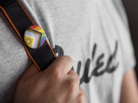 Vintage Style Button Badge Intersex Progress Pride THE PRIDE SHOP