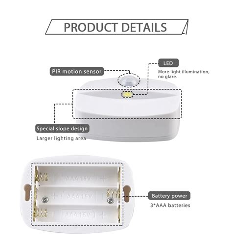 Motion Sensor Light Indoor Led Night Light Stick On Nightlight Battery Operated Lights For