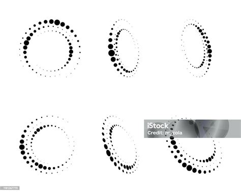 하프 톤 원 프레임 추상도 도트 로고 엠블럼 디자인 요소 모든 프로젝트에 대 한 둥근 테두리 아이콘 또는 백그루드 벡터 Eps10 그림입니다 점박이에 대한 스톡 벡터 아트