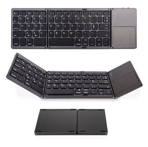 Foldable Bluetooth Keyboard Wireless With Track Pad Portable Wireless Keyboard With Stand