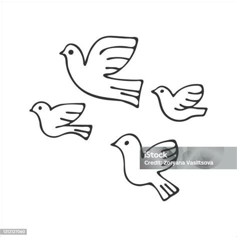 흰색 배경에 격리 된 손으로 그린 비둘기 아이콘 기독교에서 평화와 성령의 상징 종교와 기독교 벡터 일러스트레이션 0명에 대한 스톡 벡터 아트 및 기타 이미지 Istock