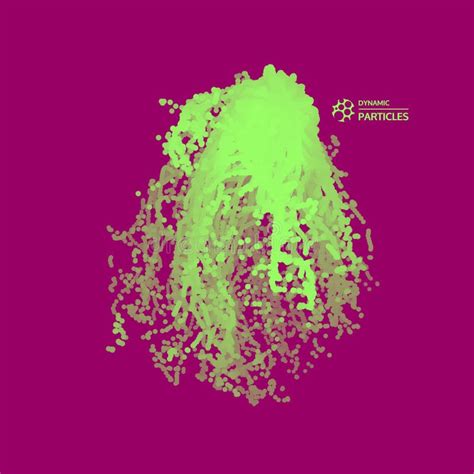 Abstract Science Or Technology Background Array With Dynamic Particles