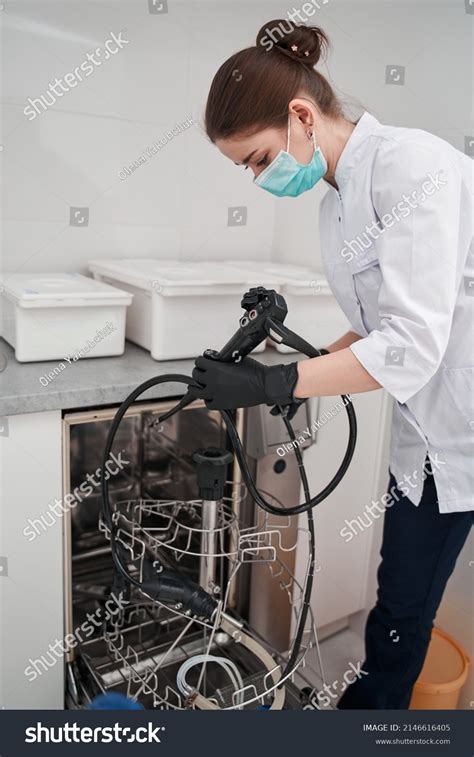 Female Doctor Holding Endoscope Before Colonoscopy Stock Photo Shutterstock