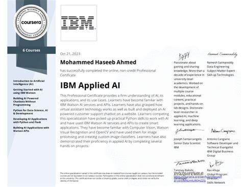 Mohammed Haseeb Ahmed On Linkedin Ibm Ibmwatson Coursera Ibmcloud Aichatbots Aiandml 10