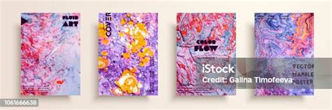 보편적인 벡터 카드의 세트입니다 액체 대리석 텍스처입니다 초대 현수막 브로셔 포스터 배너 전단지에 대 한 다채로운 디자인 예술 디자인을 다루고 있습니다 크리에이 티브 액체